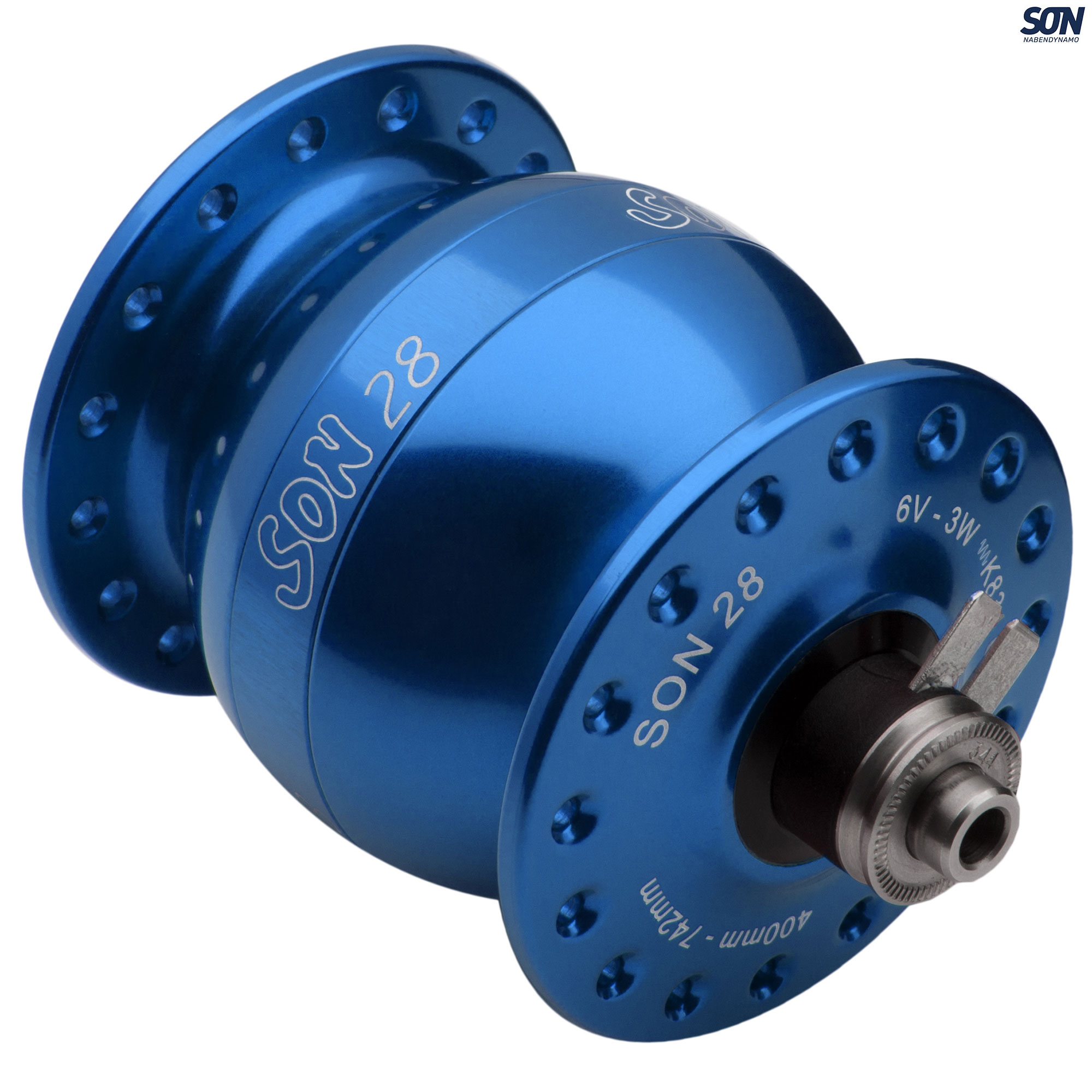 SON 28 Dynamo Front Hub Blue 36H