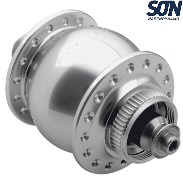 SON 28 Center Lock Dynamo Front Hub Silver 36H