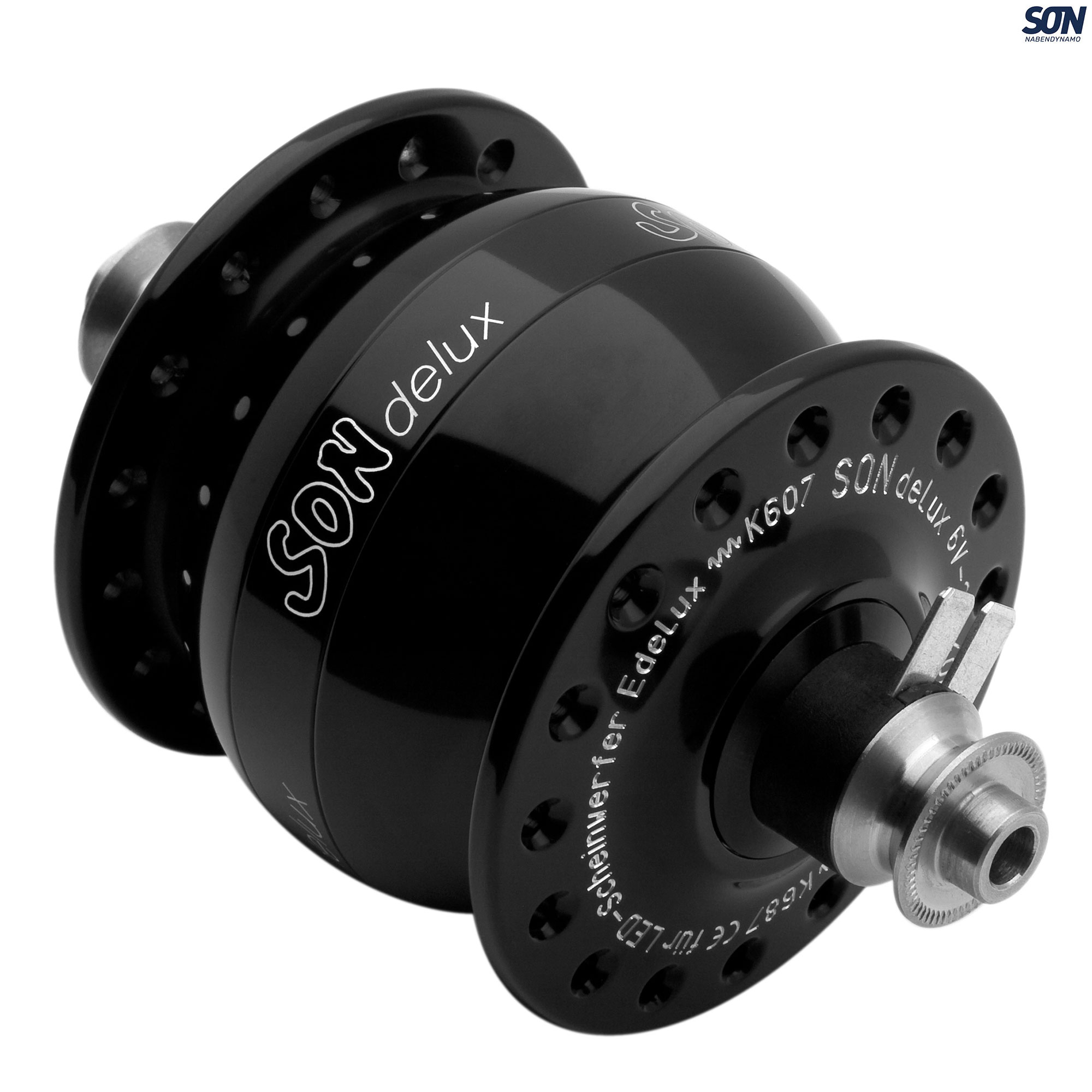 SON delux Dynamo Front Hub Black 24H