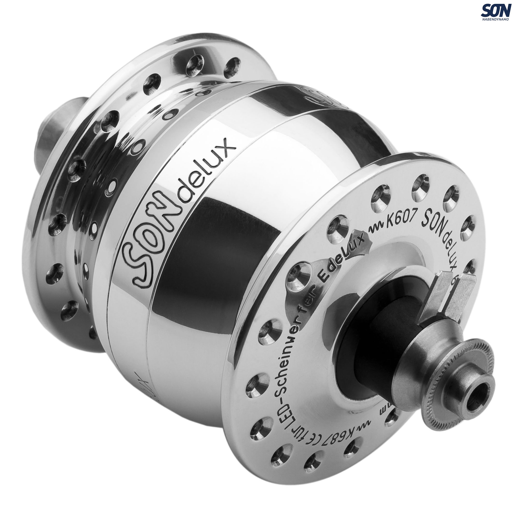 SON delux Dynamo Front Hub Polished 32H