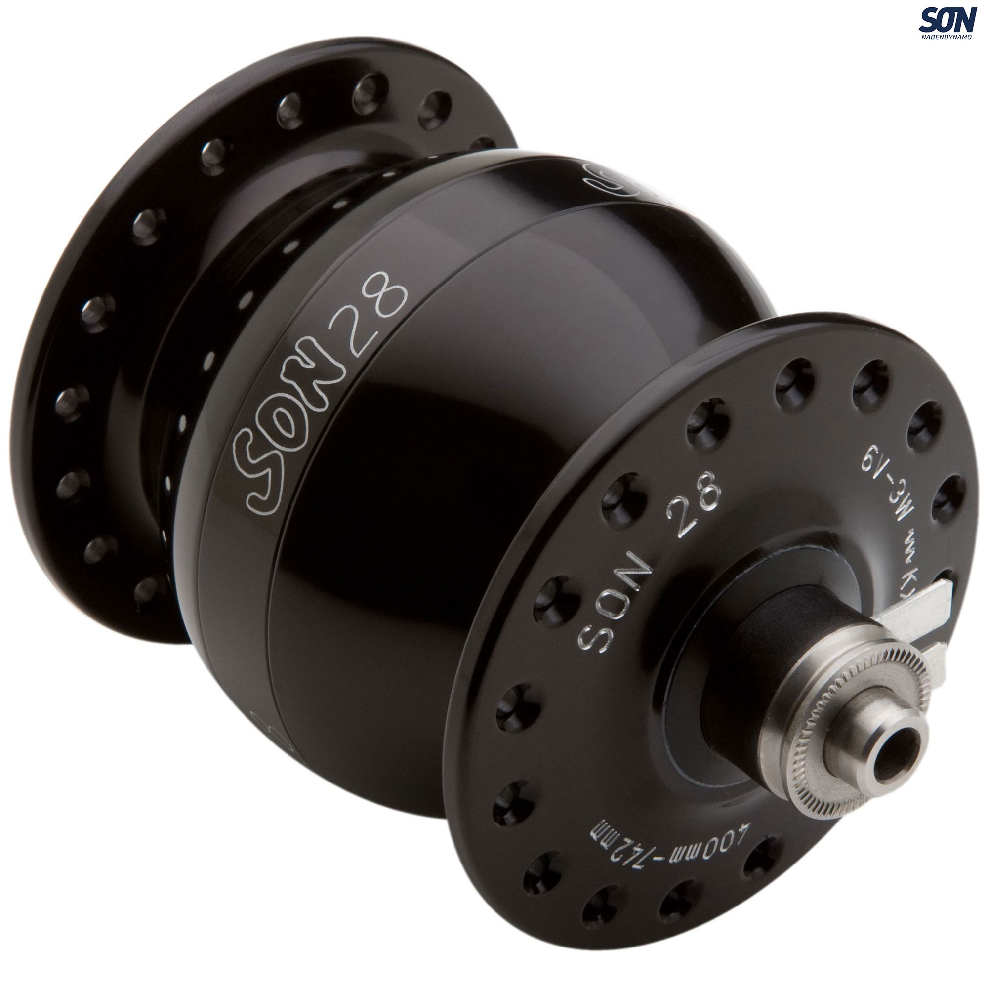 SON 28 Dynamo Front Hub Black 36H