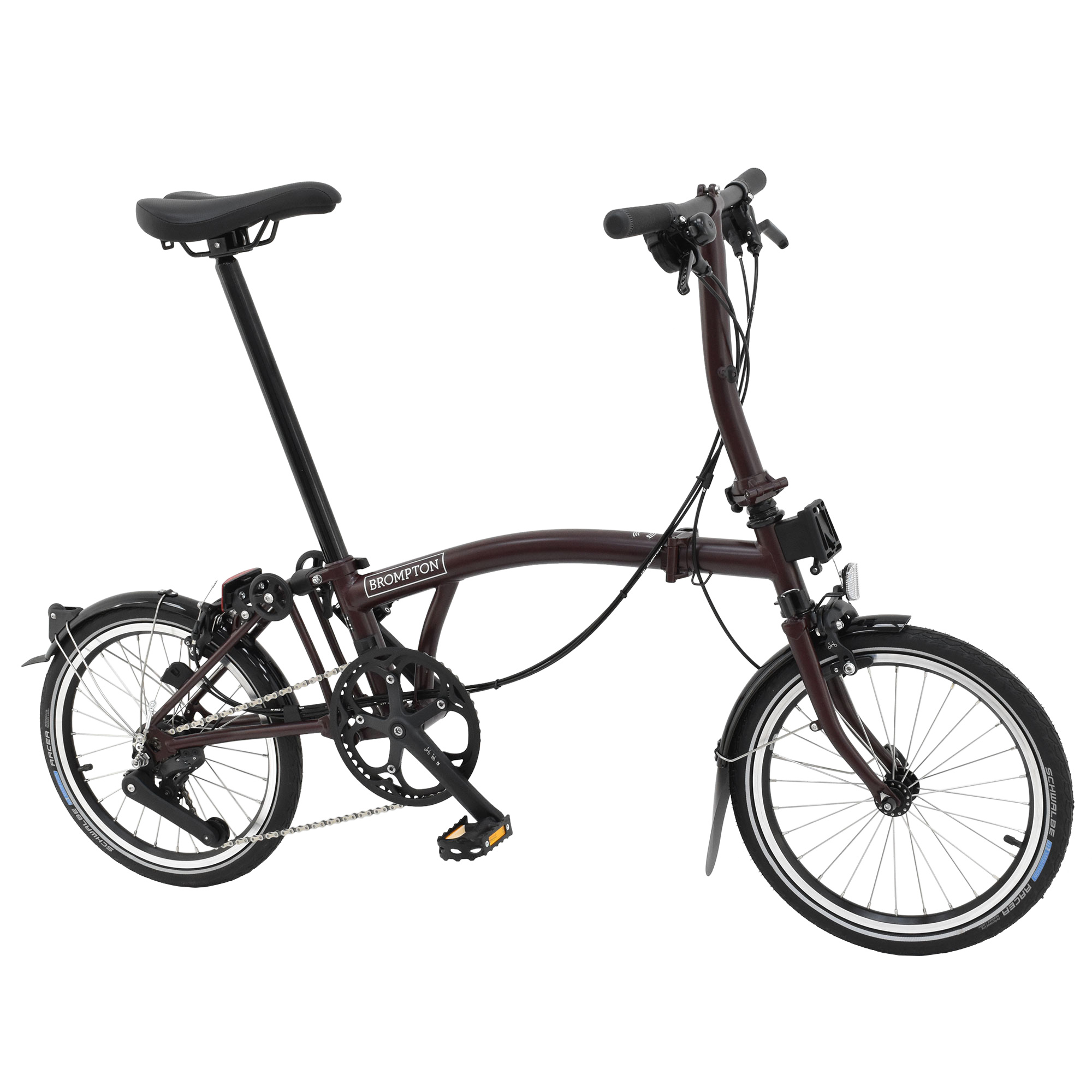 Brompton C Line 12 Speed Folding Bike Red Plum
